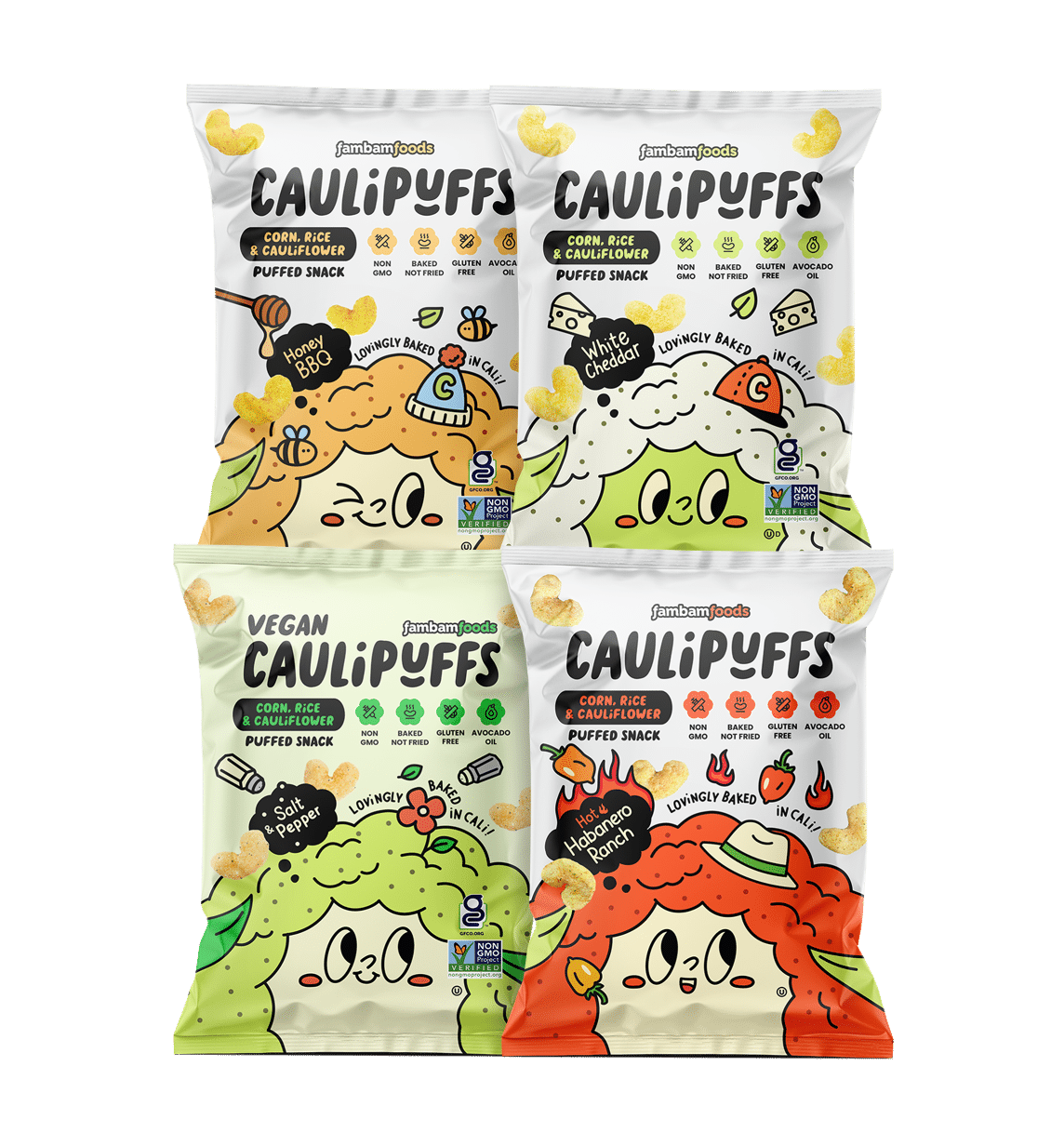 Sampler Variety 4-Pack (0.75oz) – CauliPuffs